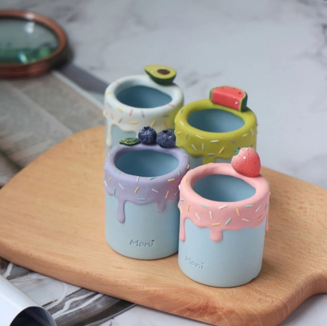 Cute Plant Pot Dessert Style Ceramic Planter for Indoor Plant for ...