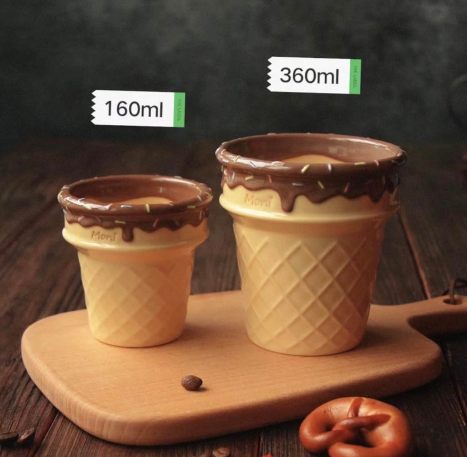Handmade Ice Cream Cone Mug With Lid: Ceramic Dessert Cup - Etsy