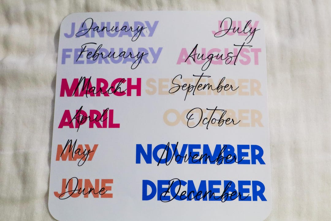 Monthly Header Stickers, Calendar, Planner, Bullet Journal Sticker - Etsy
