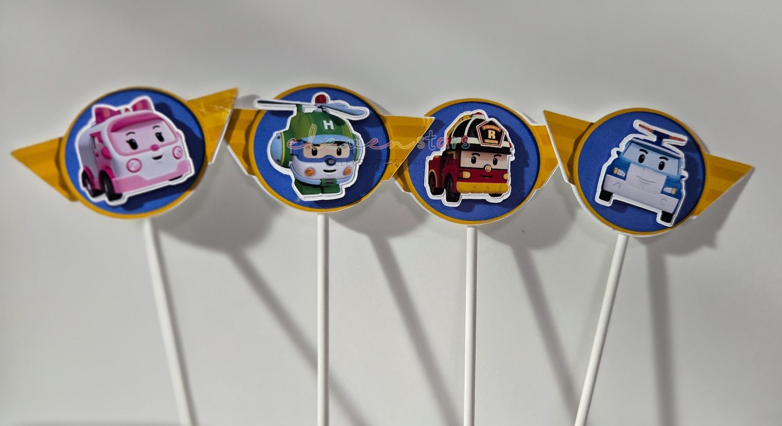 Robocar Poli Inspired Cake Topper, Children Birthday Decoration ...
