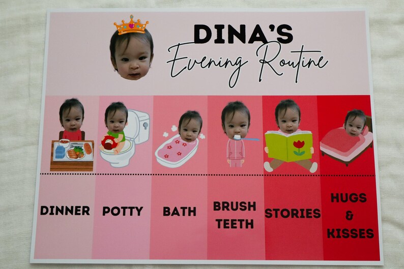 Toddler Bedtime Routine Chart, Evening Routine Chart, Interactive ...
