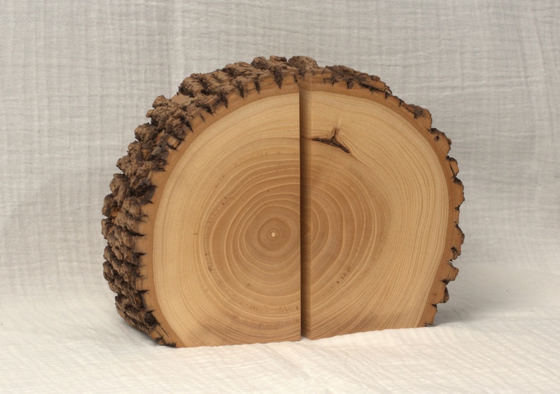 Natural Wood Bookends | Reclaimed Ash Wood - Etsy