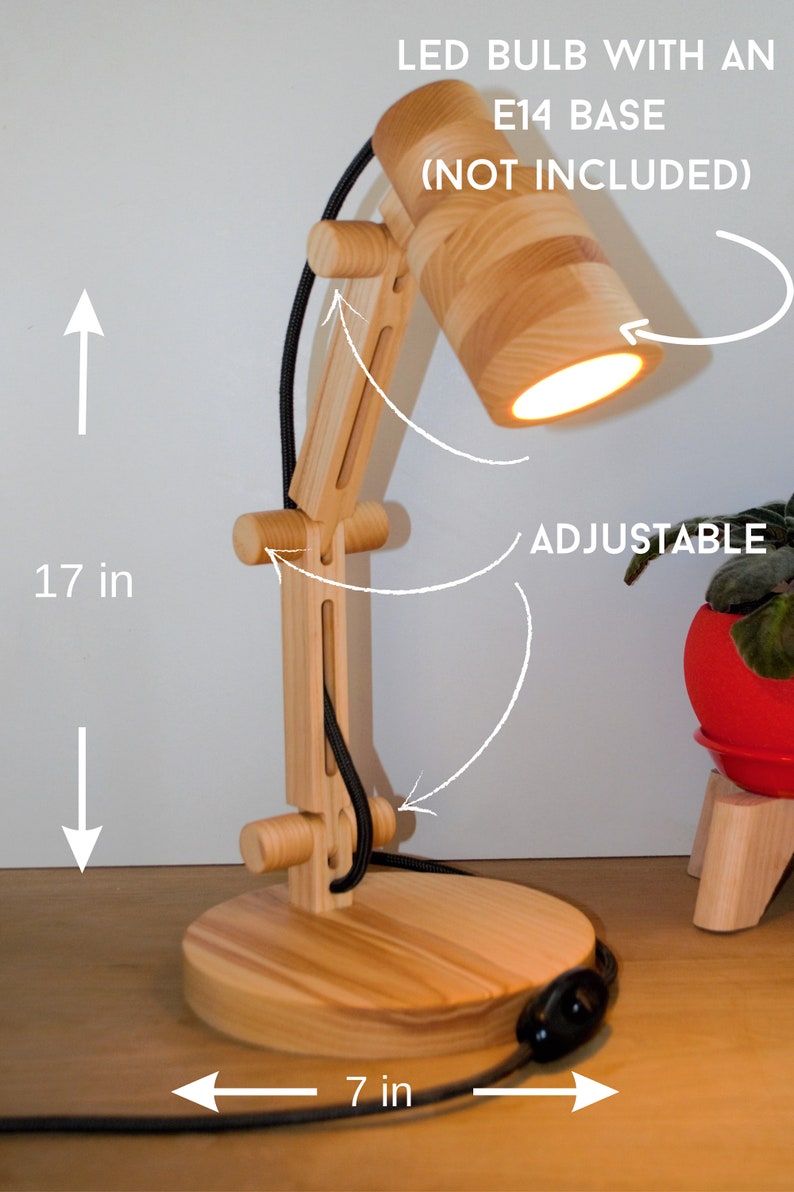 Wooden Desk Lamp, Table Accessories, Modern or Minimalist Table Lamp ...