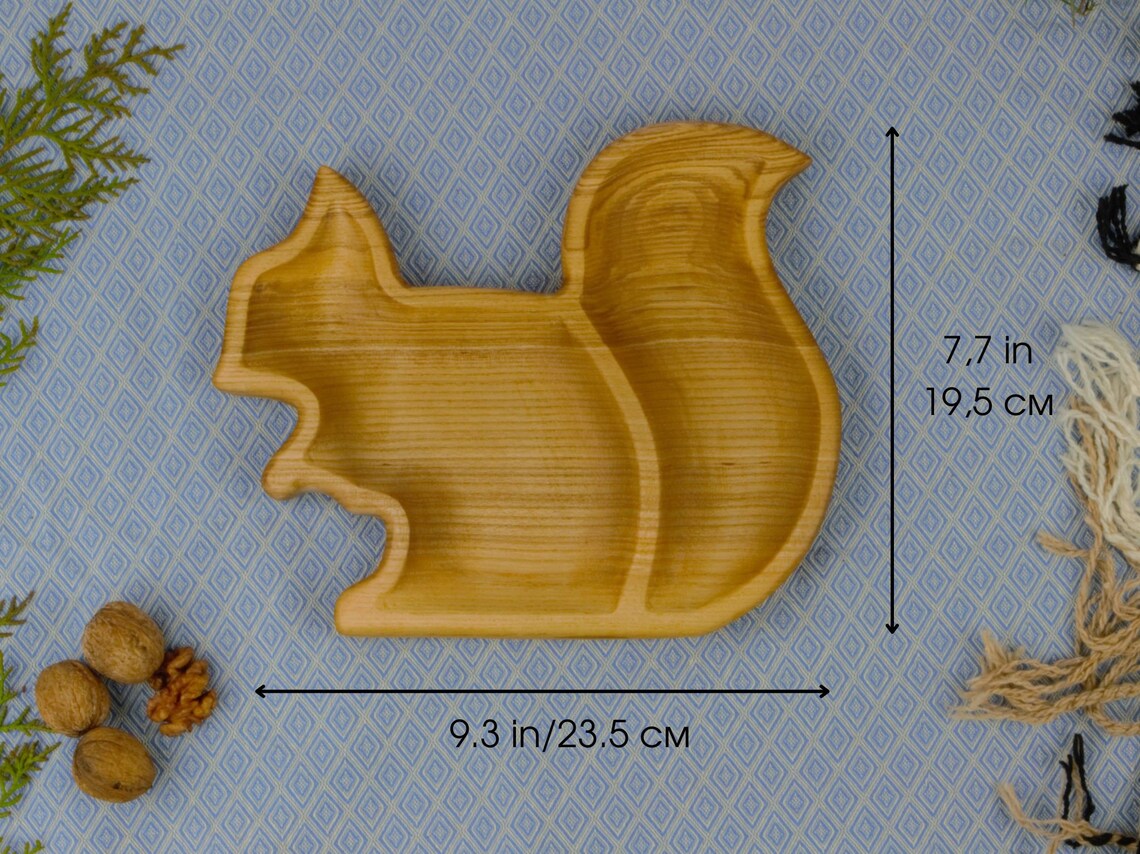 Wooden Serving Bowls, Plate Squirrel Shape, Kids Snack Tray - Etsy