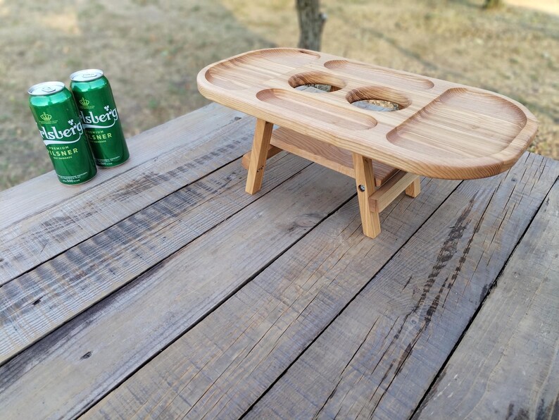 Portable Beer Drink Table, Personalized Beer Bottle Holder, Unique Beer ...