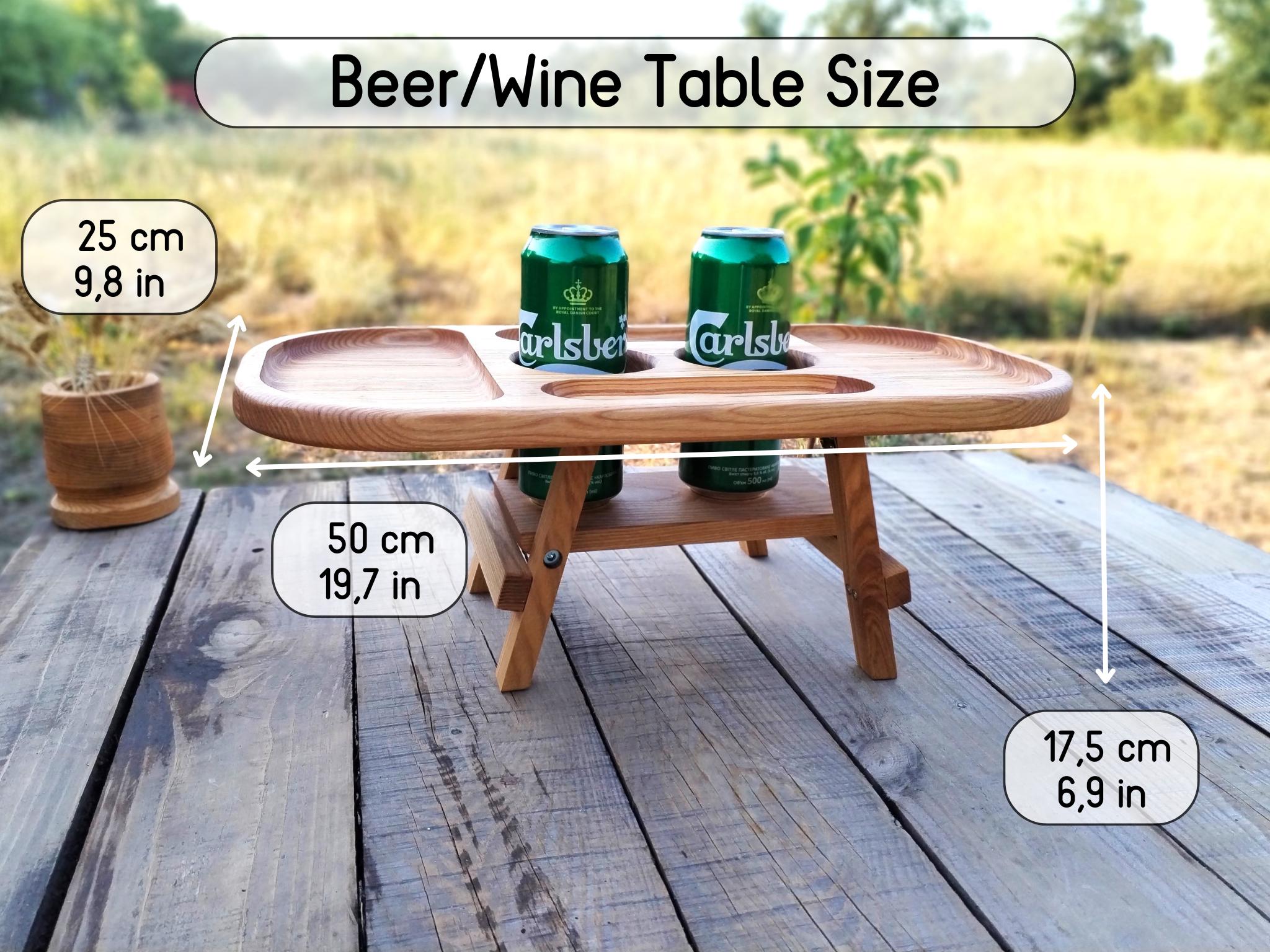 Portable Beer Drink Table, Personalized Beer Bottle Holder, Unique Beer ...