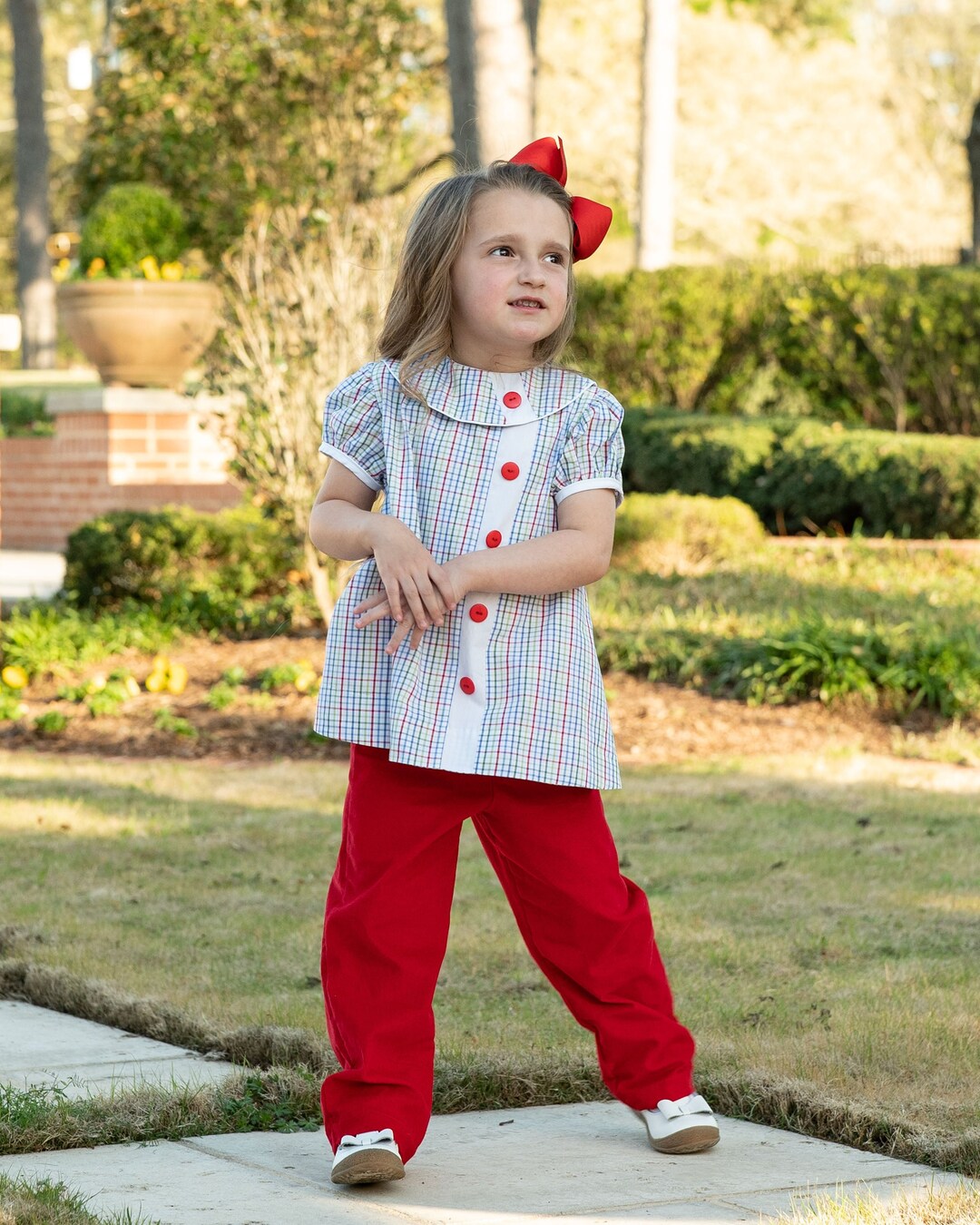 Little Girls Multi Colored Plaid Outfit Chaney Set in Multi-colored ...
