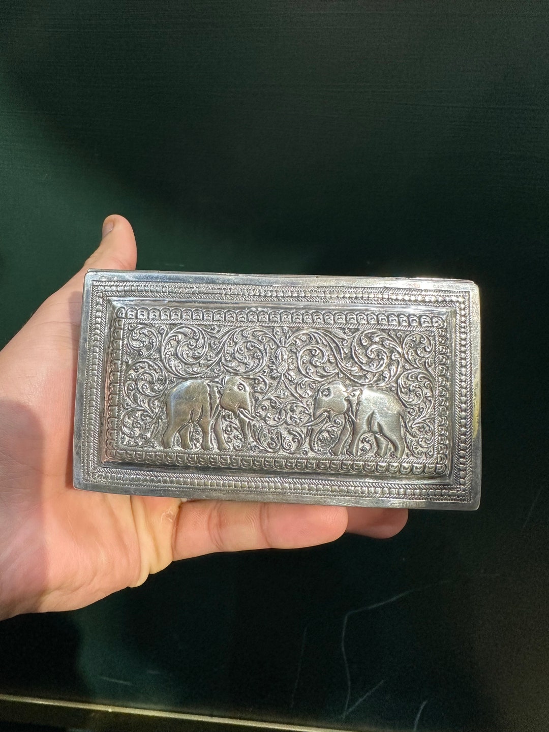 STUNNING Antique Indian Silver Box With Amazing Carved Work, 19th ...