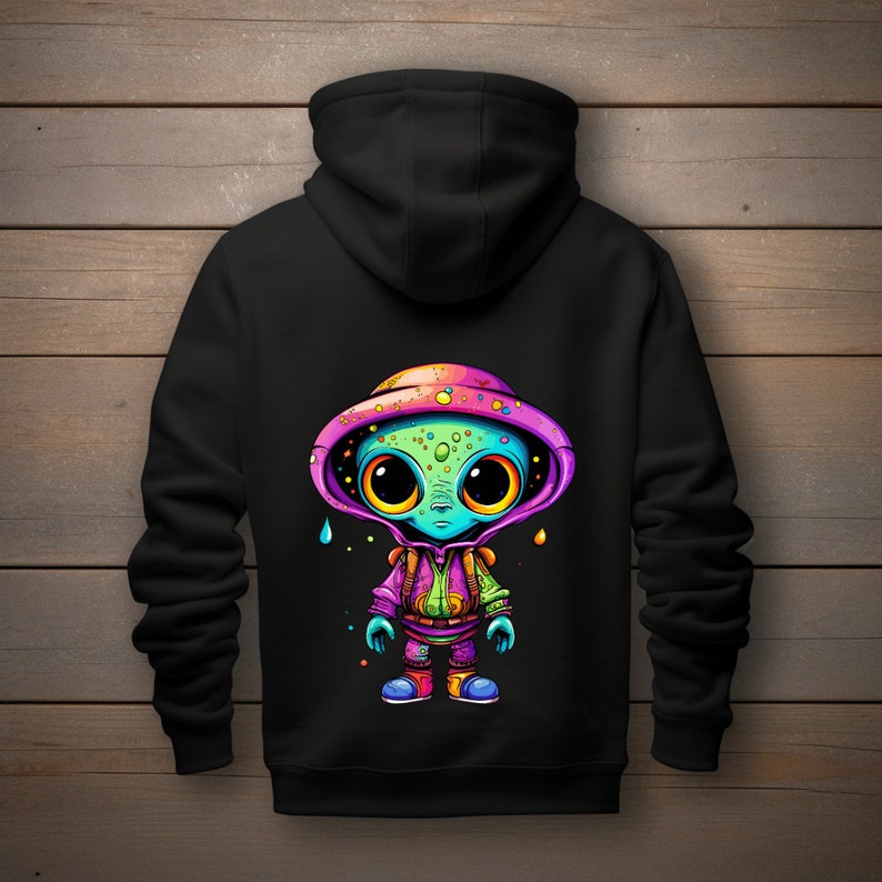 Alien Hoodie colorful Graphic-unique, - Etsy