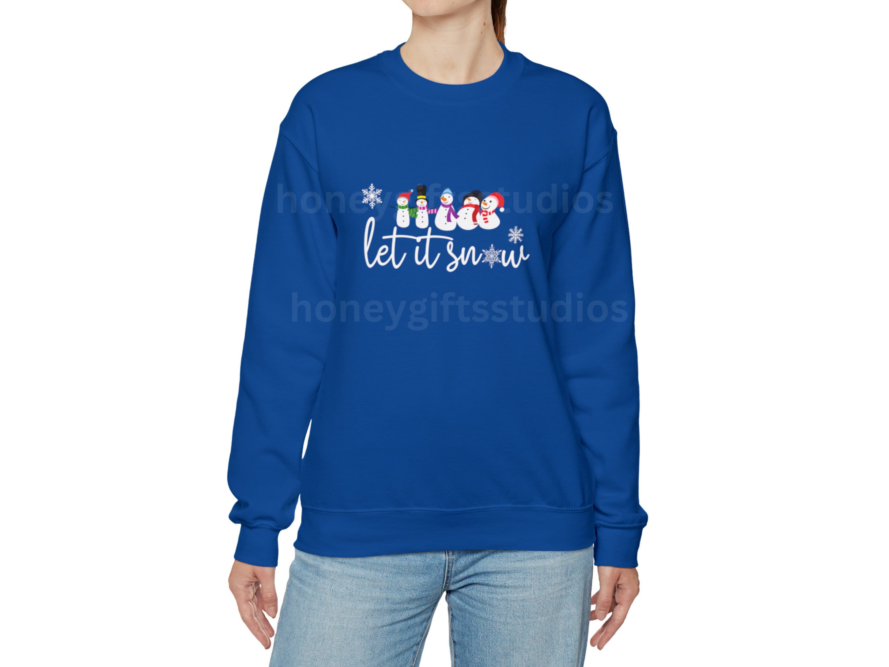 Let It Snow Women's Crewneck Sweatshirt, Christmas Sweatshirt, Snowman ...