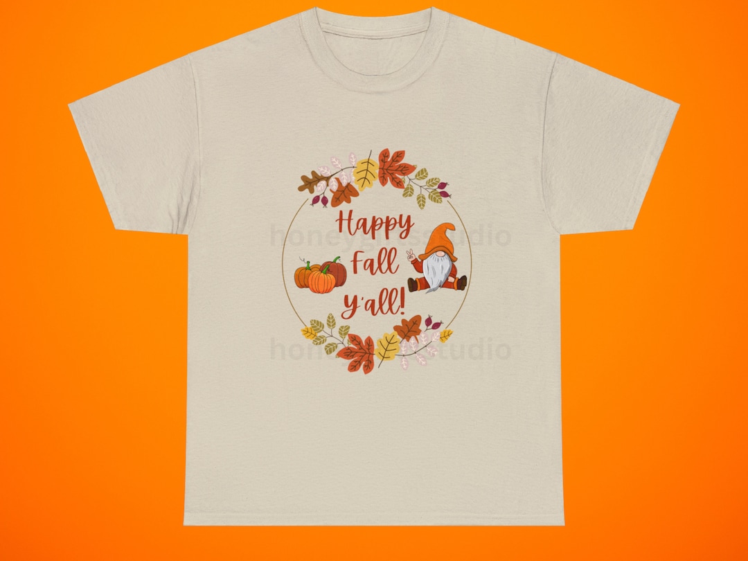 Happy Fall Y'all T-shirt Gift for Her Fall Holiday Shirt Fall Seasonal ...