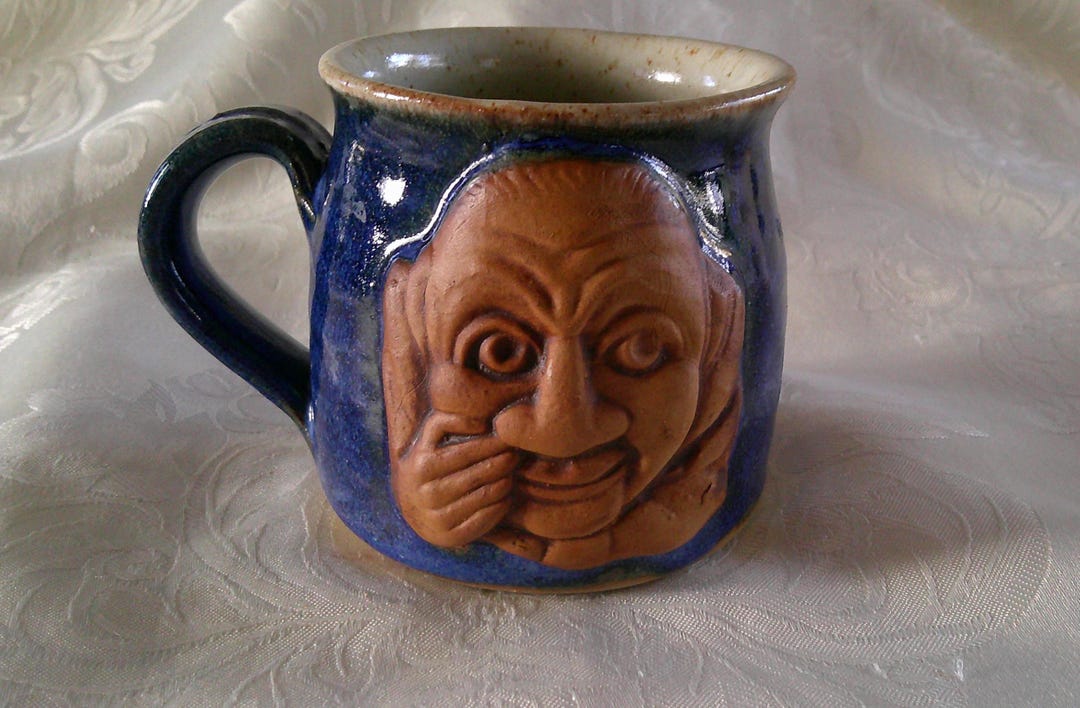Rustic Stoneware Gargoyle Mug Vintage Studio Pottery Ugly Face Mug - Etsy