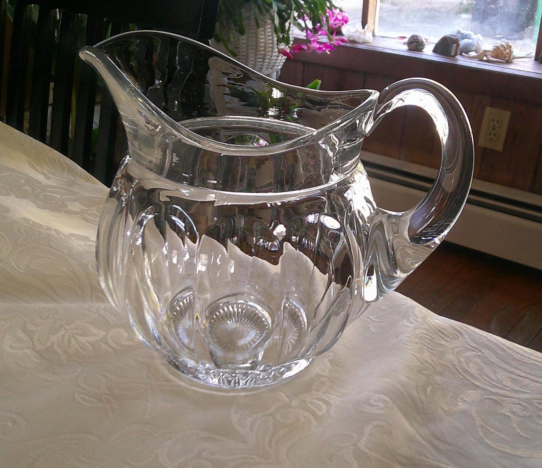 Vintage Heisey 2 Quart Clear Glass Colonial 6 1/2" T Pitcher Diamond ...