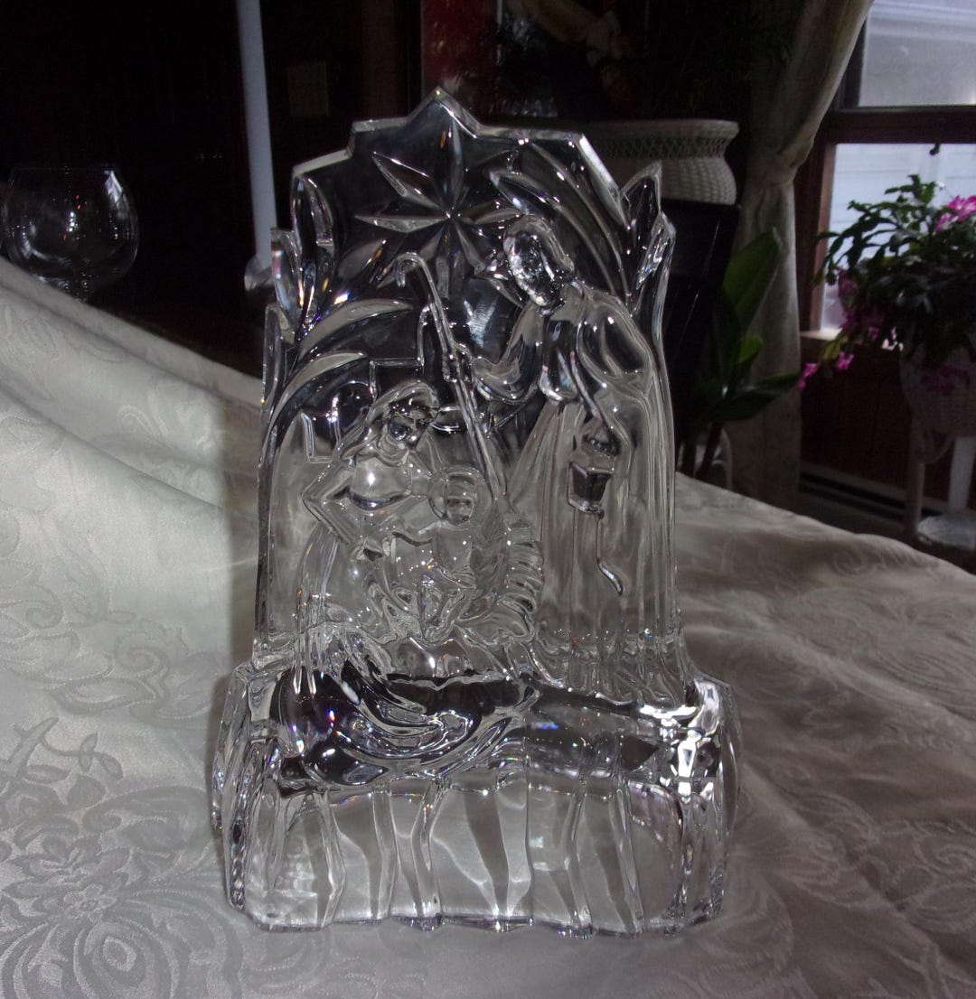 Beautiful Crystal Mikasa Nativity Scene 10 Tall Partial Sticker ...