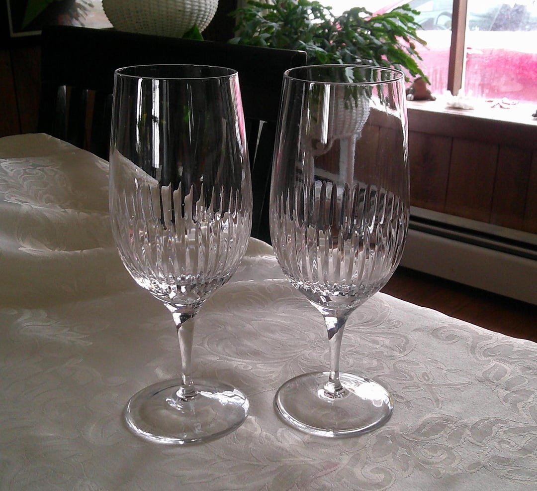 Miller Rogaska Crystal Cut Ice Tea Glasses Set of 2 Signed 8 1/4 ...