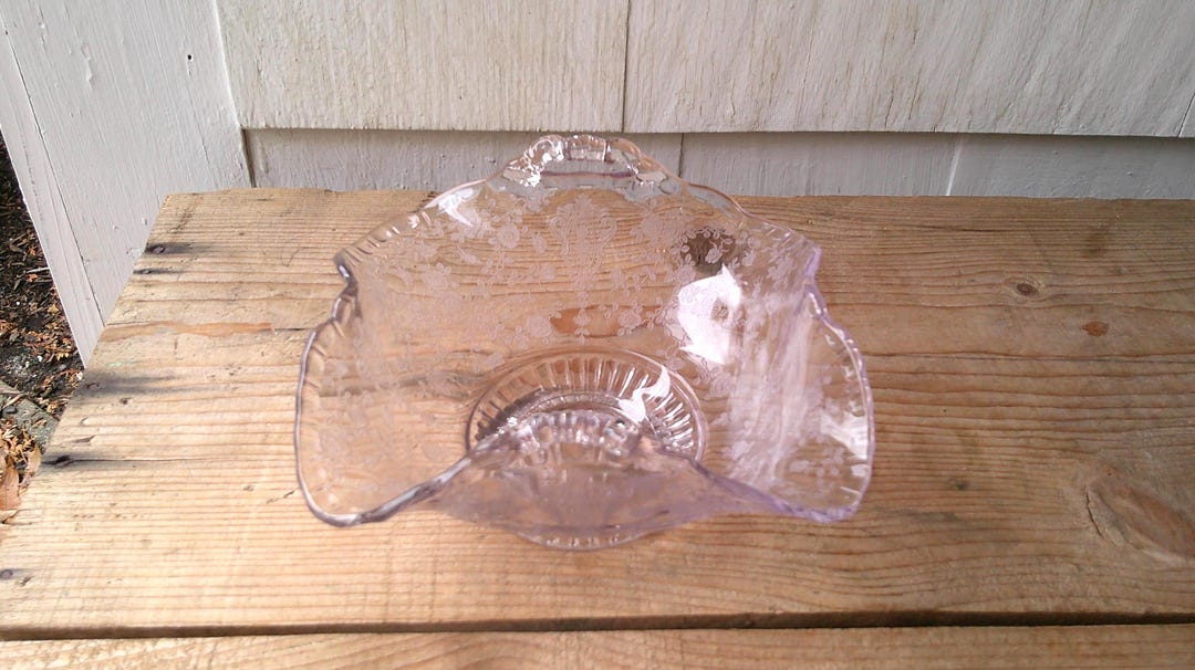Cambridge Crystal Rosepoint Fluted Candy Bonbon Dish Gadroon Shape ...