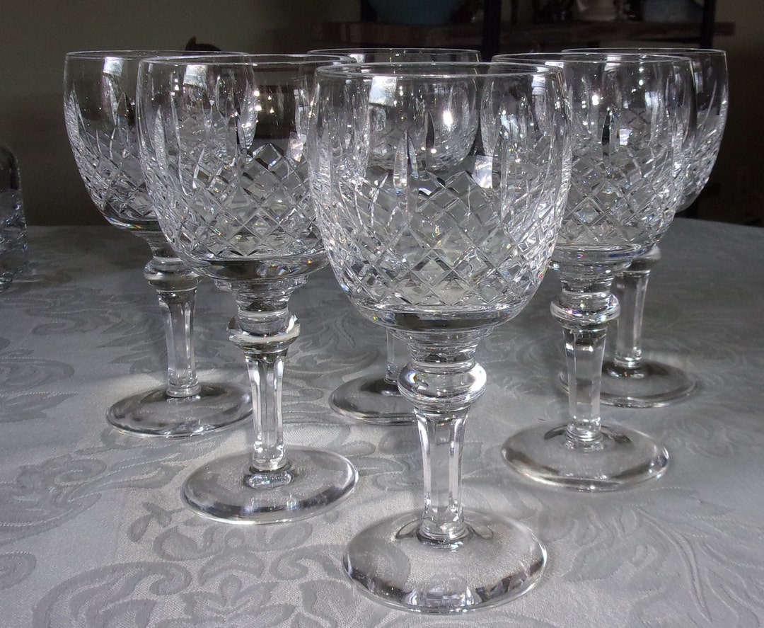 Vintage Atlantis Crystal ELVAS Cut Glass Wine Glasses - Set/6 ...