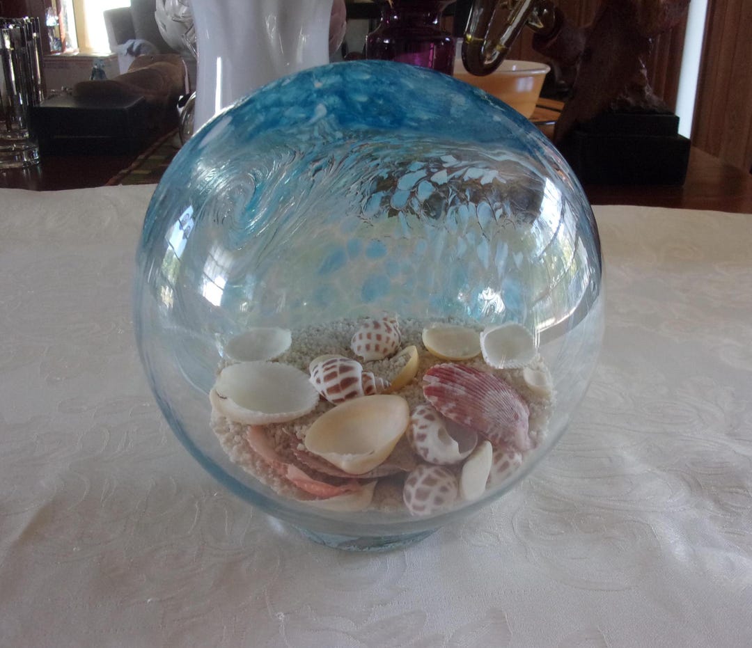 Glass Eye Studio Eye of the Sea Paperweight Sand Shells Art Glass Sea ...