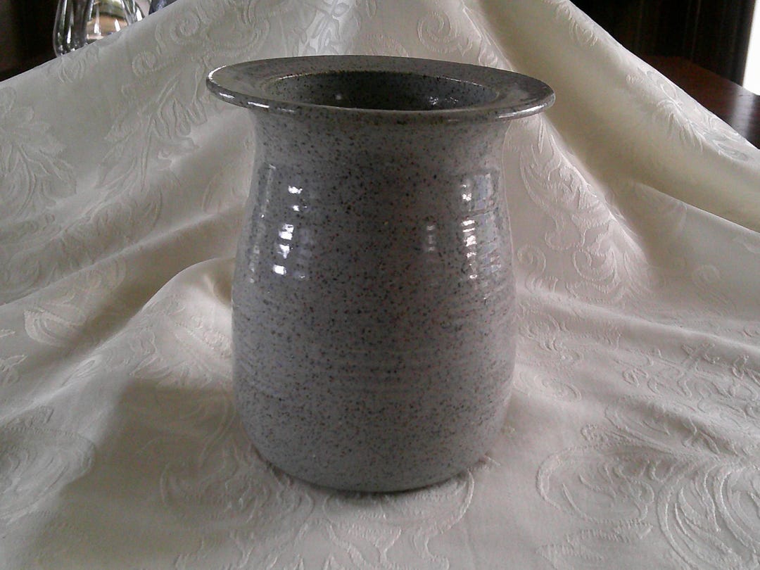 Vintage Block Island Pottery Vase Stoneware Blue Speckeled Artist ...