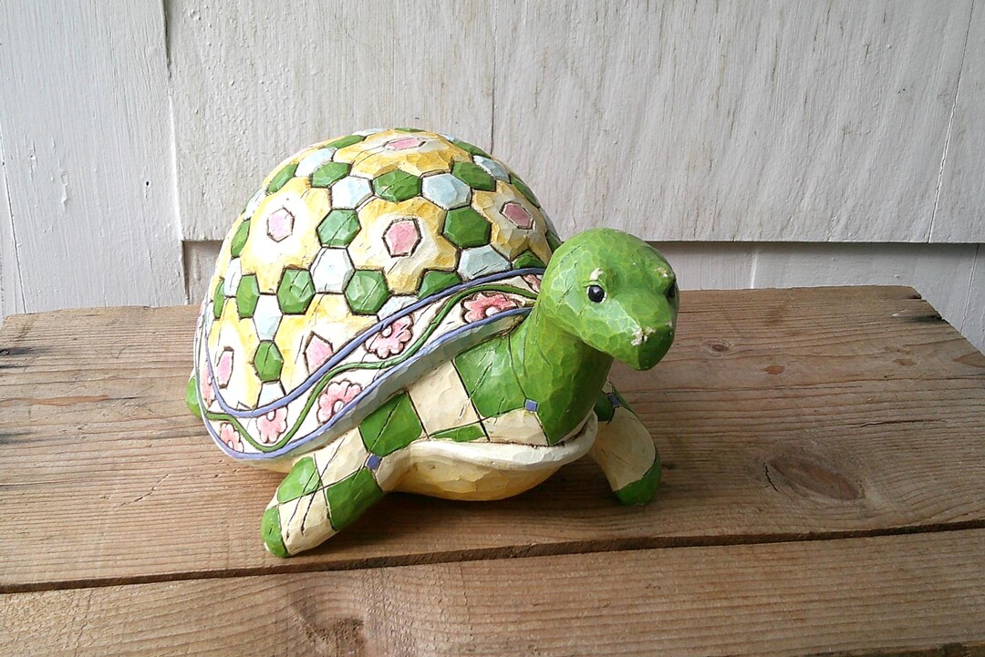 Jim Shore Heartwood Creekturtle Figurine Colorful Indoor / Outdoor 11 ...