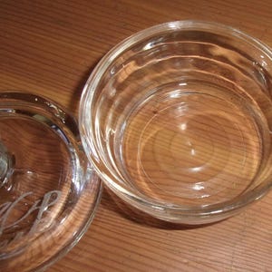 Vintage Jeanette Clear Glass Powder Trinket Dish W/ Fawn Signed NEW ...