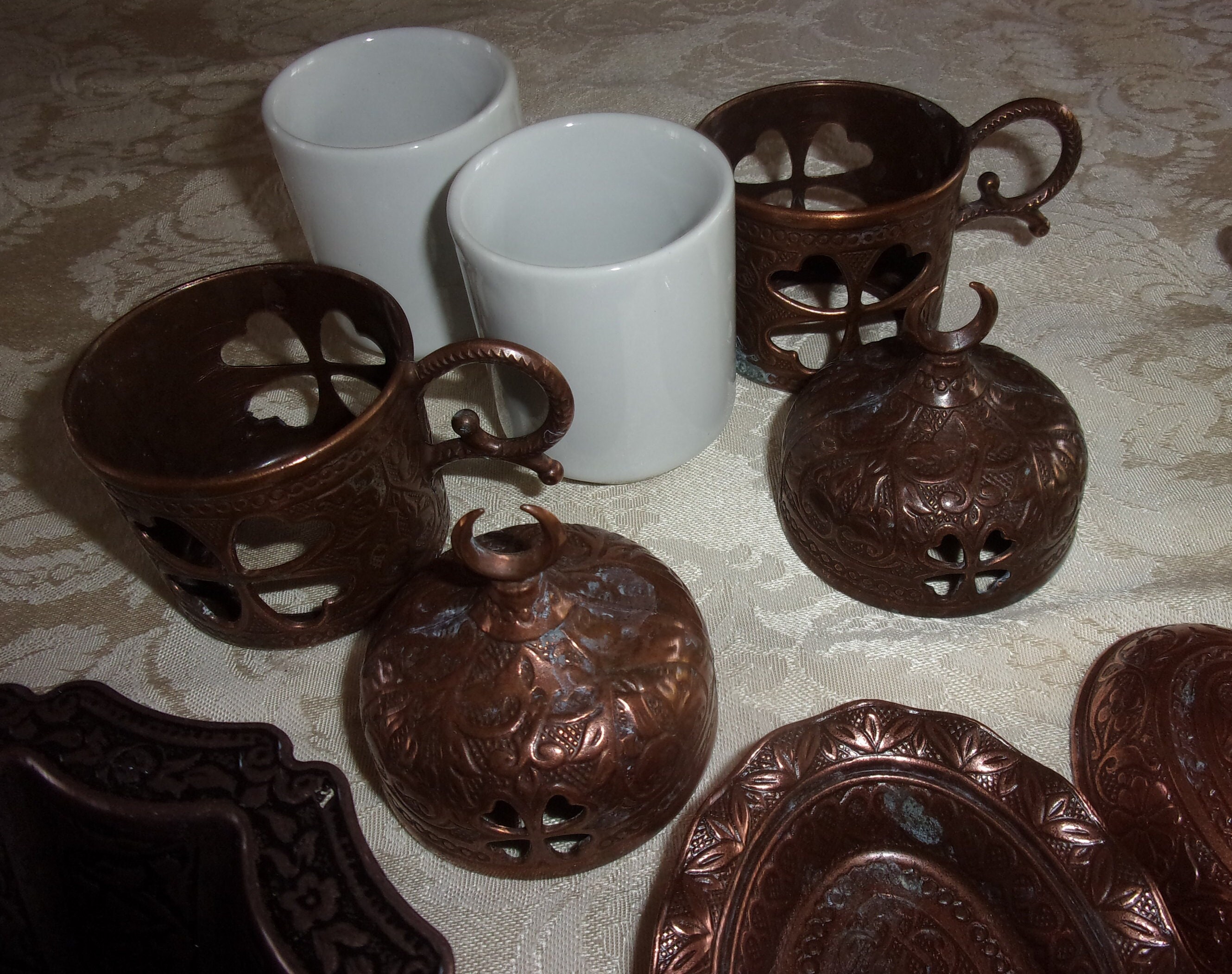 Sena Turkish Greek Arabic Coffee Espresso Serving Set W/ Acar Sugar ...