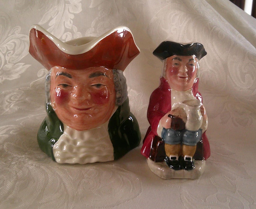 Sylvac Staffordshire Character Toby Jugs Mugs 4" Squire Set of 2 ...