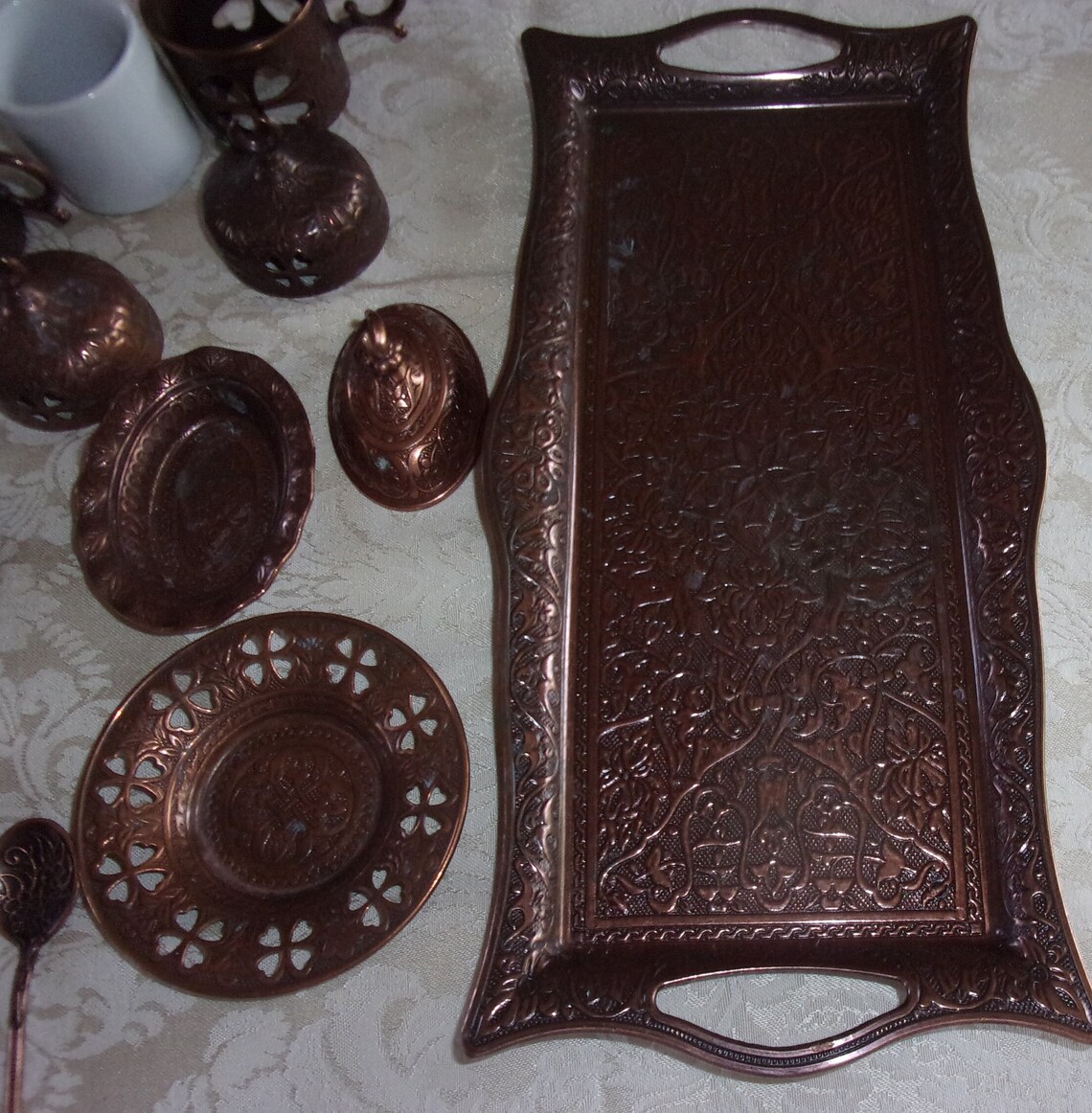 Sena Turkish Greek Arabic Coffee Espresso Serving Set W/ Acar Sugar ...