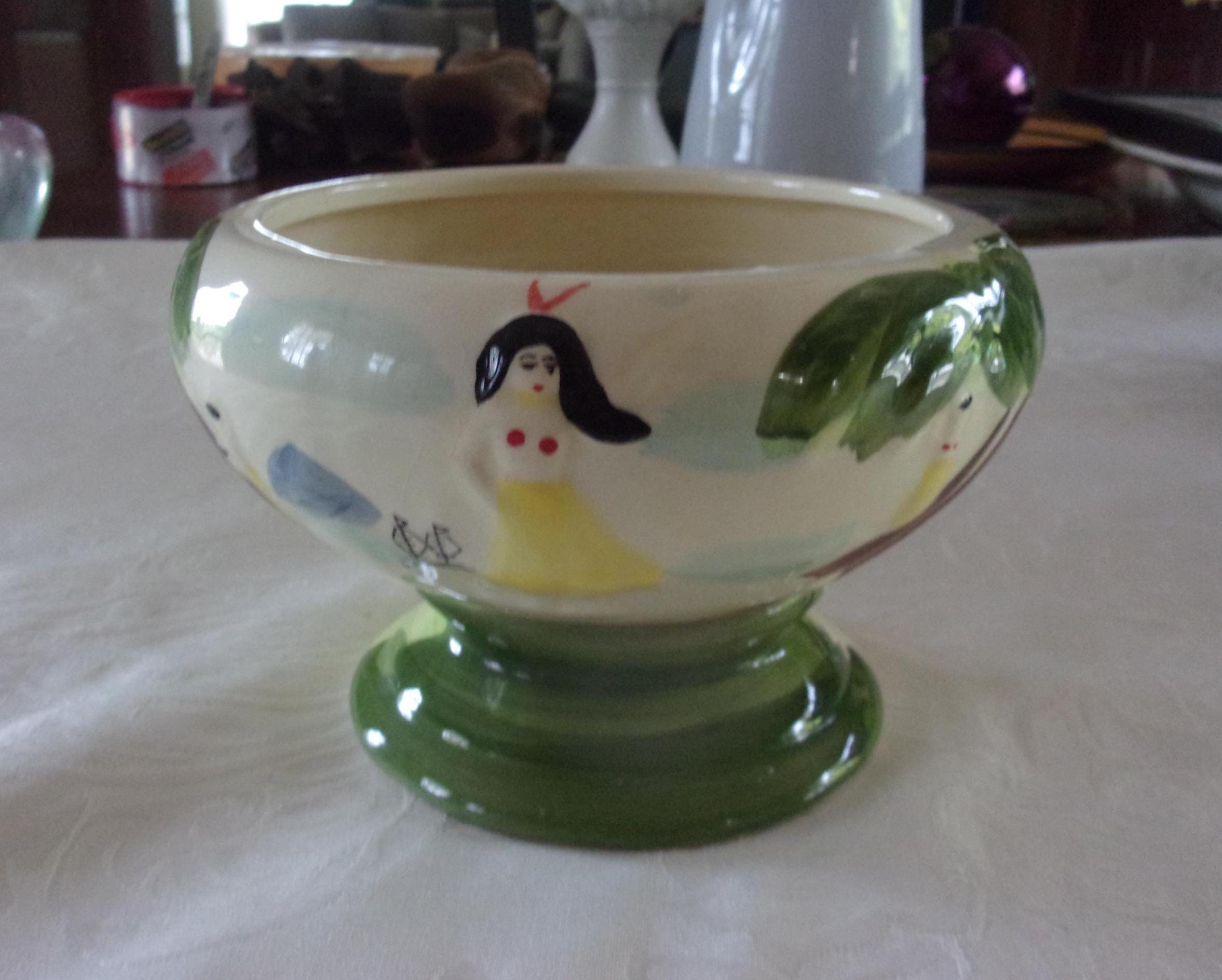 Vintage Tiki Scorpion Bowl Hula Girls Palm Trees Ceramic Small 5 X 4 - Etsy
