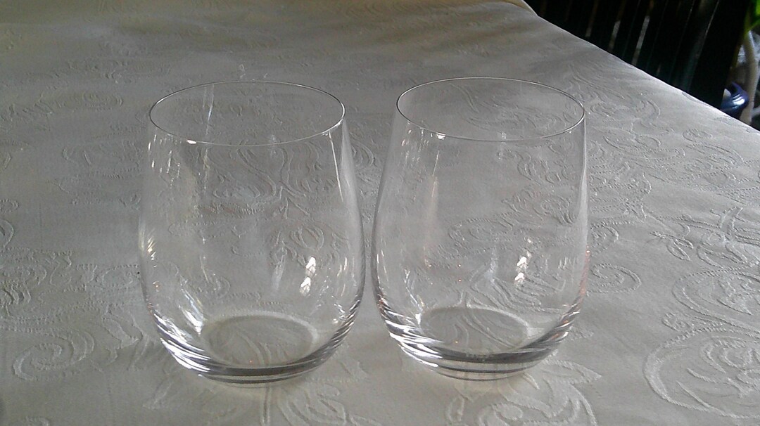Riedel Crystal Small Stemless Wine Glasses 3 3/4" Set of 2 Excellent - Etsy
