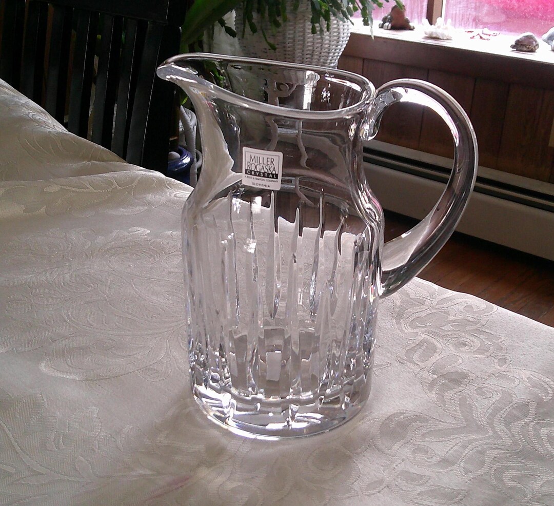 Miller Rogaska 6" SOHO Crystal Pitcher Vertical Cuts 20 Oz. Slovenia ...