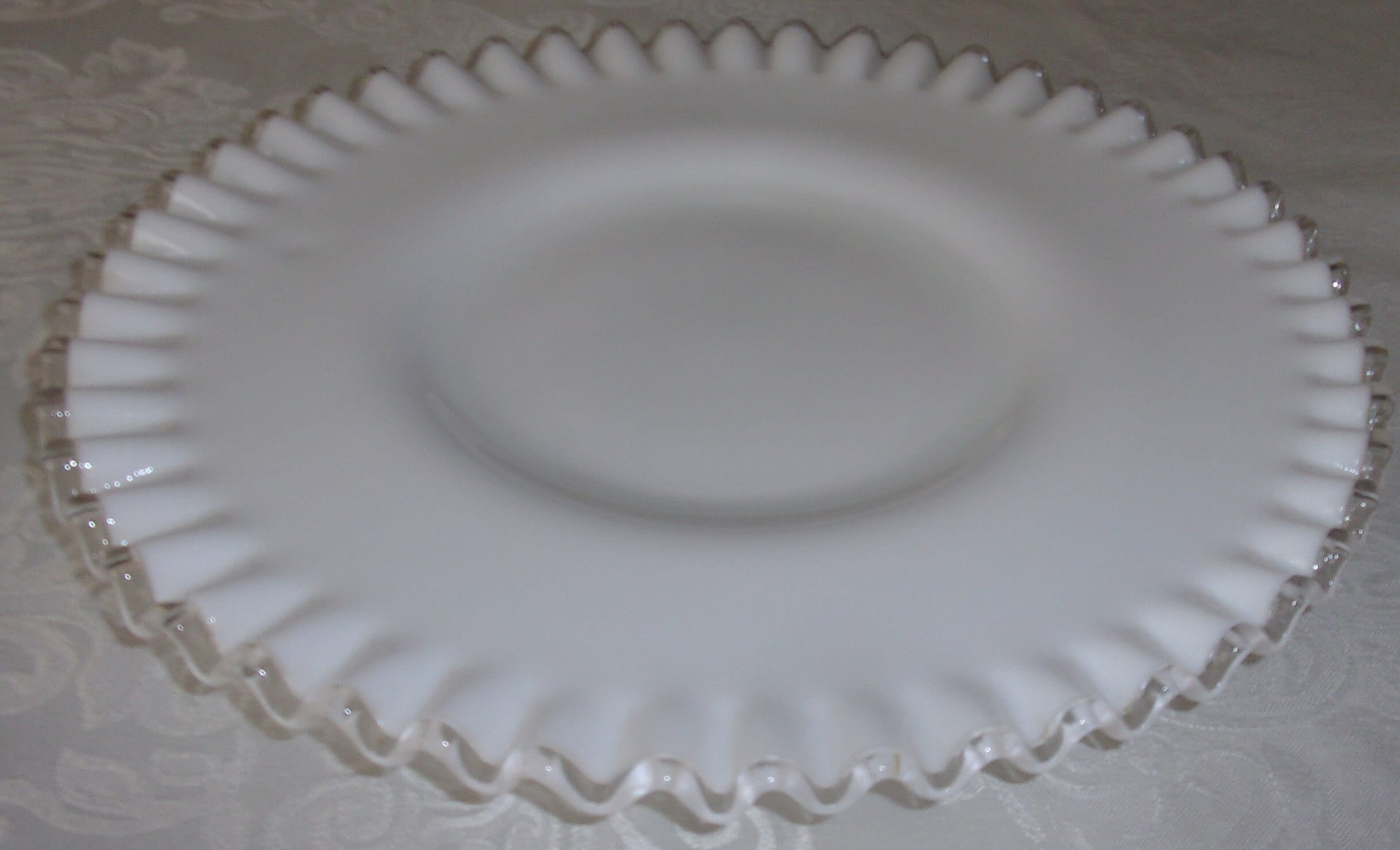 Vintage Early Fenton Silver Crest Ruffle 12.5 Plate Serving Dish ...