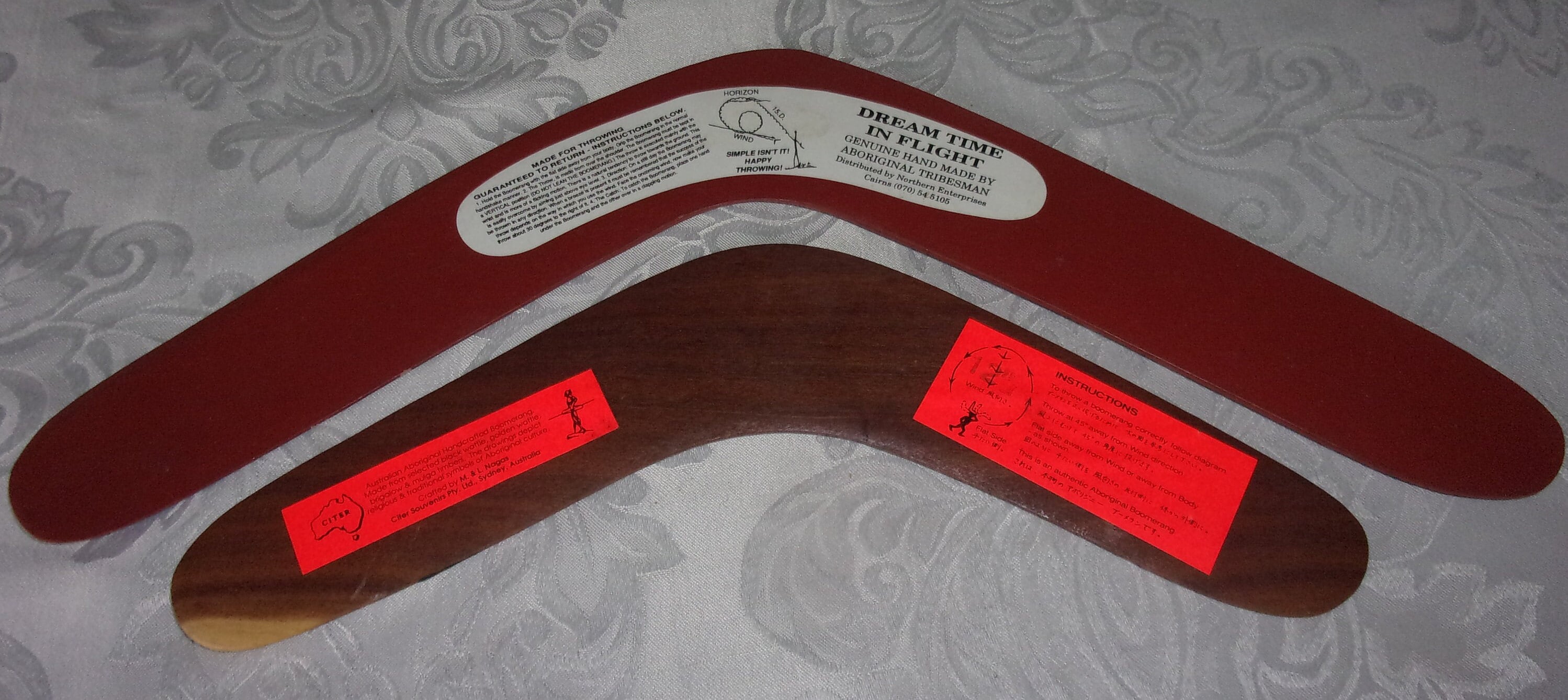 Vintage Australian Aboriginal Art Boomerangs Lot of 2 Wood Wooden - Etsy