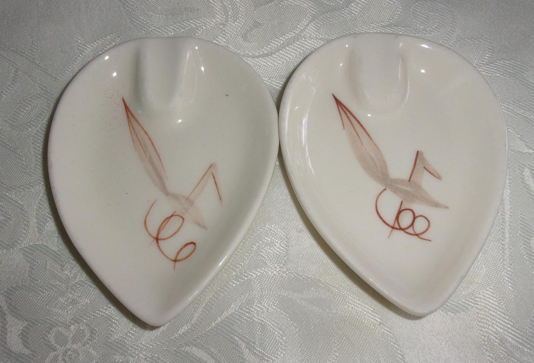 Set of 2 Winfield China Pottery Passion Flower Individual Ashtrays Hand ...