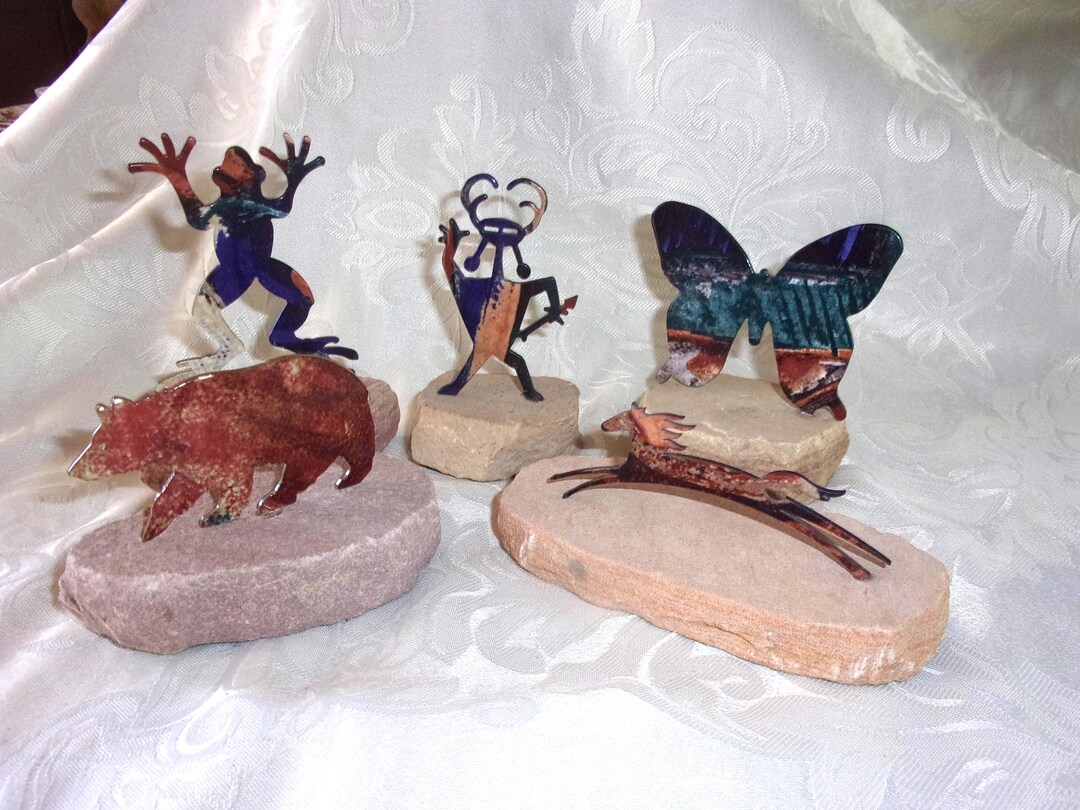 Vintage Lazart Metal Bear Frog Butterfly Horse Warrior Sandstone ...