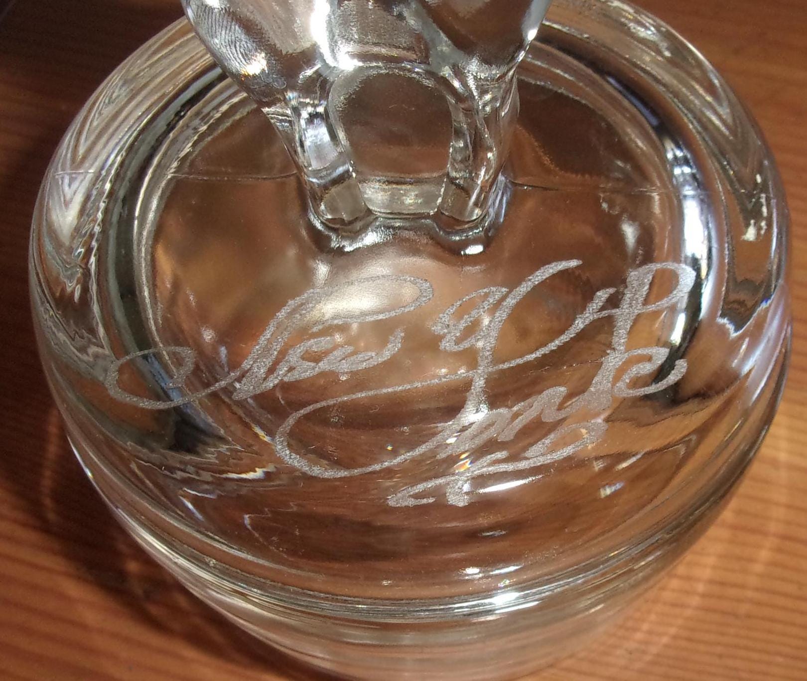 Vintage Jeanette Clear Glass Powder Trinket Dish W/ Fawn Signed NEW ...