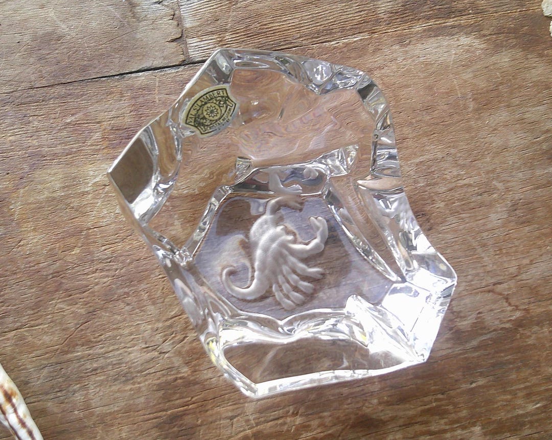 Vintage Val St. Lambert Art Glass Rock Paperweight Scorpion Signed ...