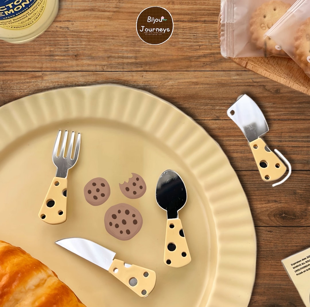 4 Cheese Cutlery Hair Clips, Kawaii Hair Accessory, Food Hair Clips ...