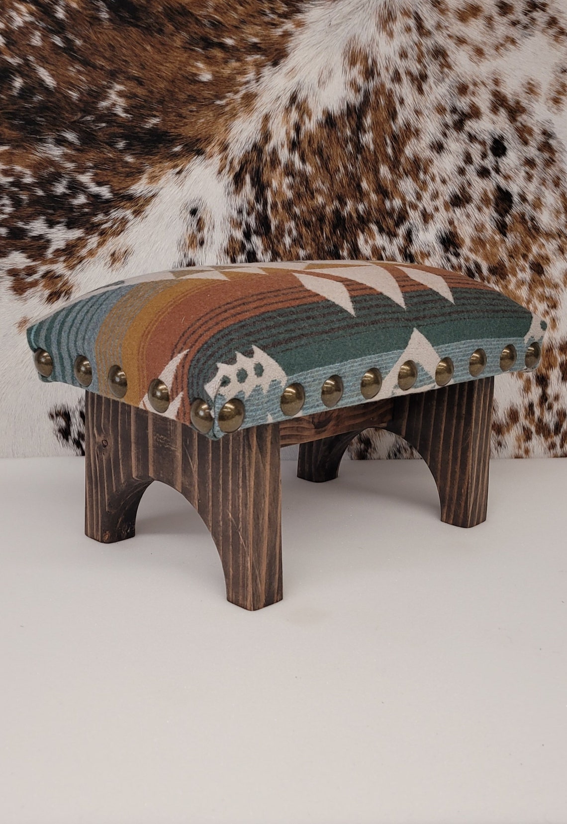 Western Upholstered Footstool - Etsy