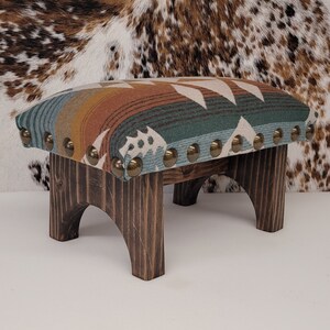 Western Upholstered Footstool - Etsy