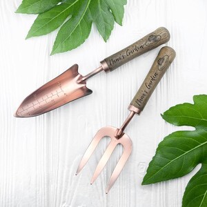 Personalised Luxe Copper Trowel and Fork Set - Gardening Gift, Mother's ...