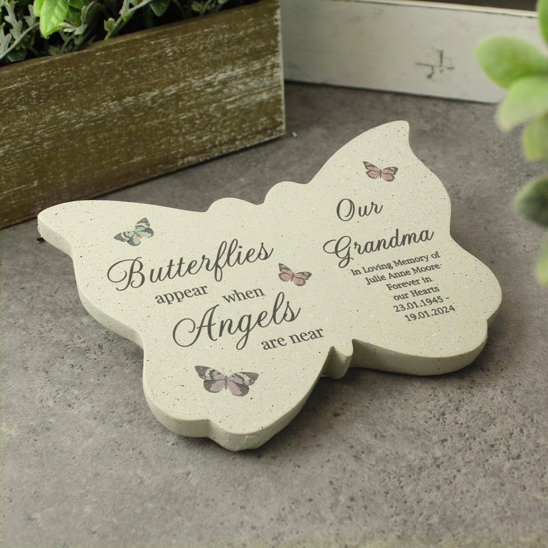 Personalised Butterflies Appear Memorial Printed Resin Butterfly in ...