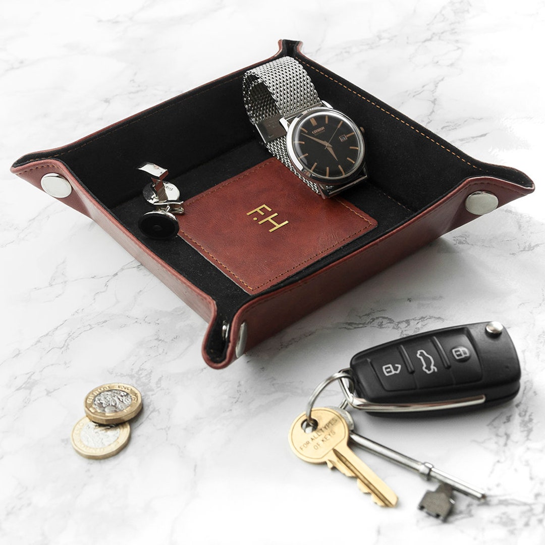 Luxury Personalised Brown Valet Tray - Etsy