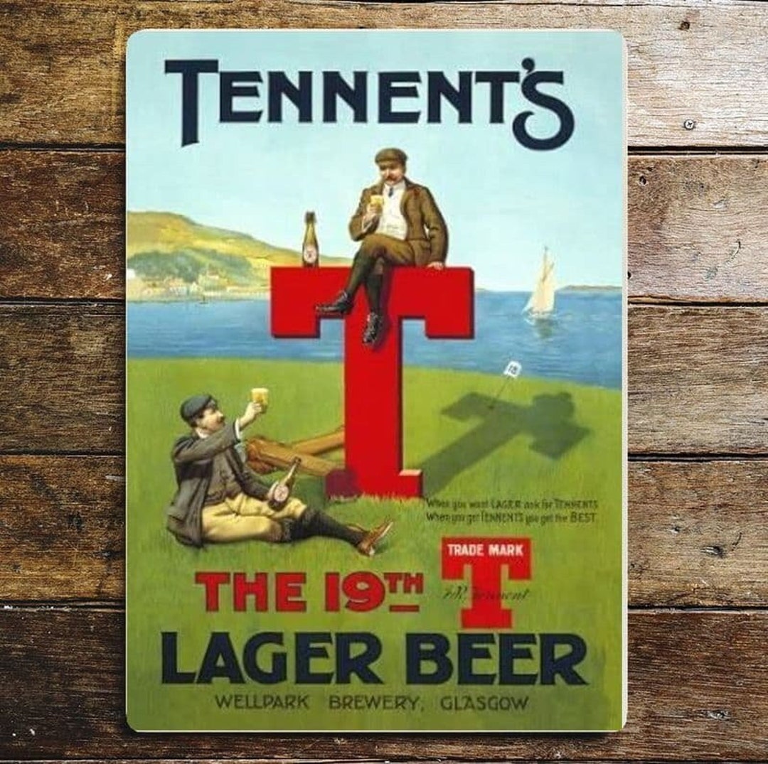 Tennents Lager Beer the 19th T- Metal Advertising Wall Sign - Drink ...