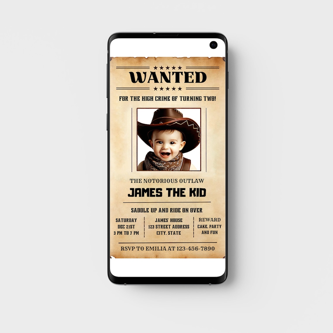Editable Wanted Poster Western Cowboy Invitation, Cowboy Birthday Party ...