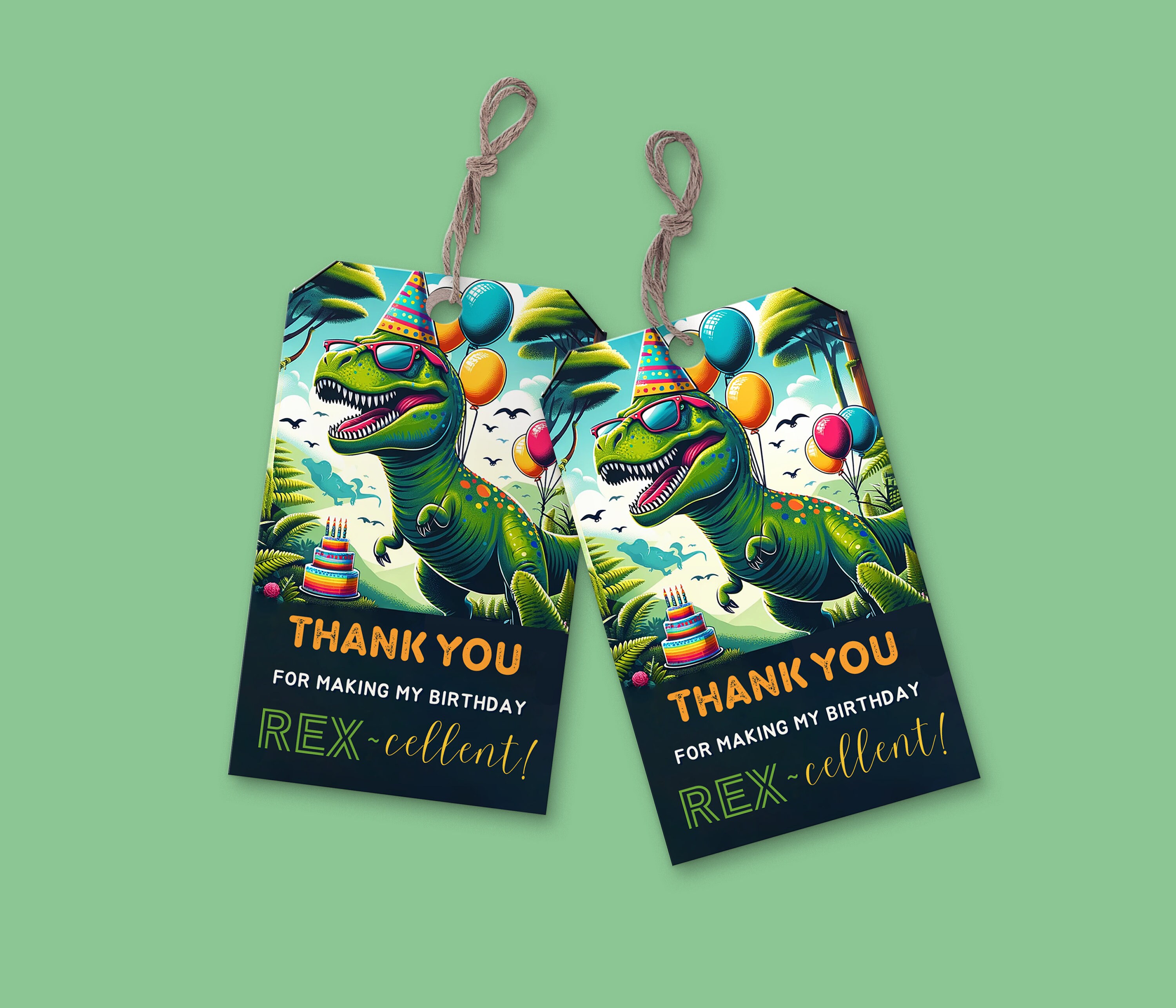 Editable Three Rex Third Birthday Party Bundle, Invitation Card ...