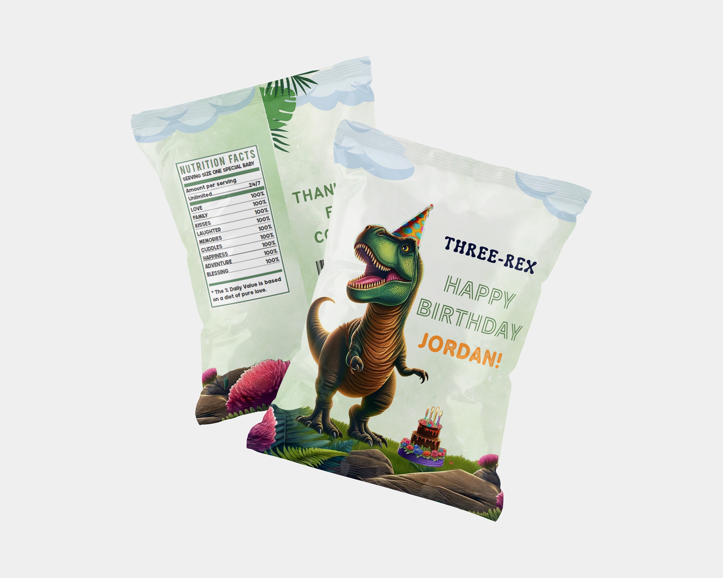Editable Three Rex Third Birthday Party Bundle, Invitation Card ...
