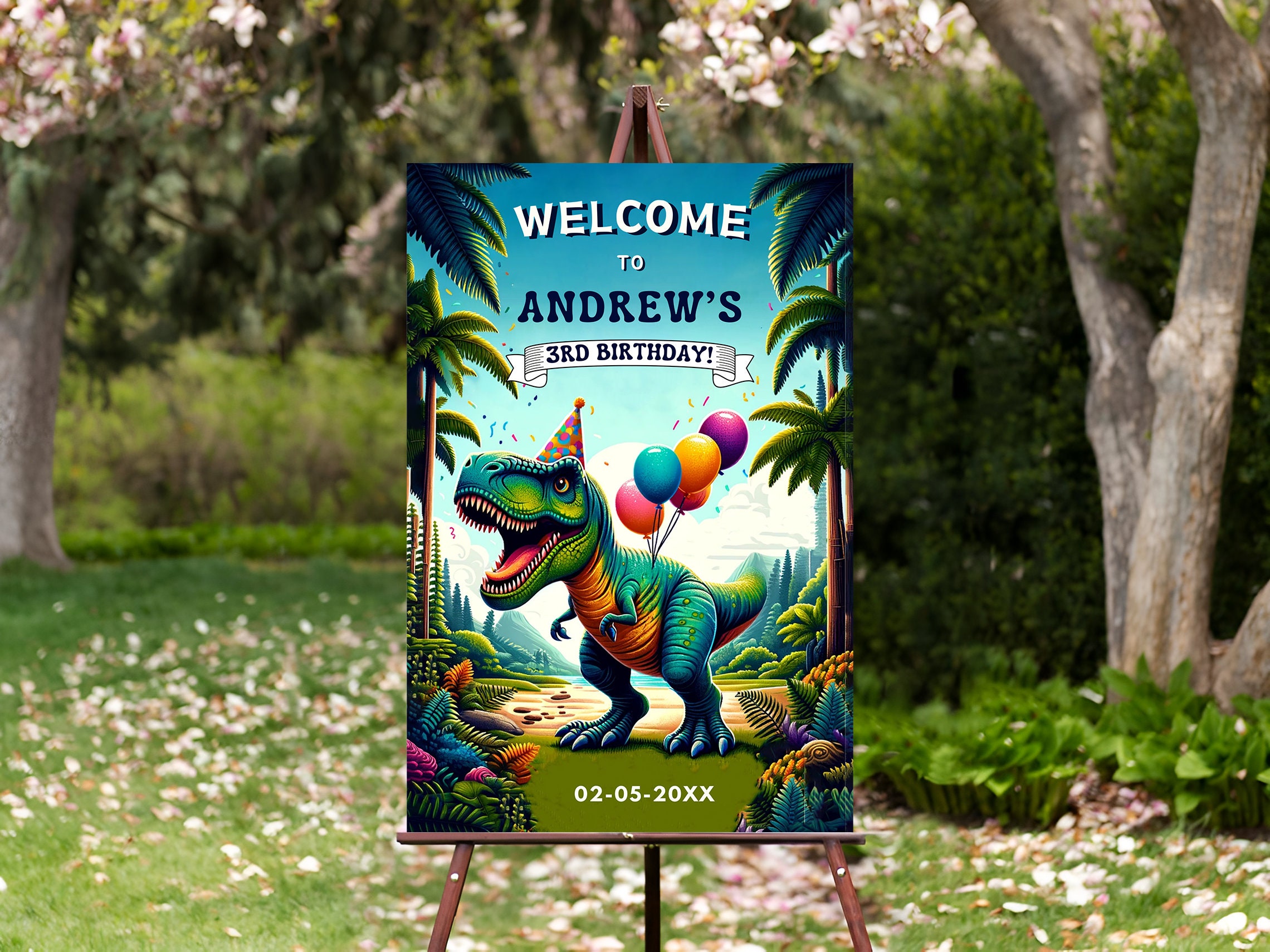 Editable Three Rex Third Birthday Party Bundle, Invitation Card ...