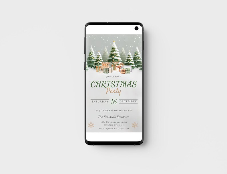 Editable Christmas Party Invitation: Trees Design (digital Download) - Etsy