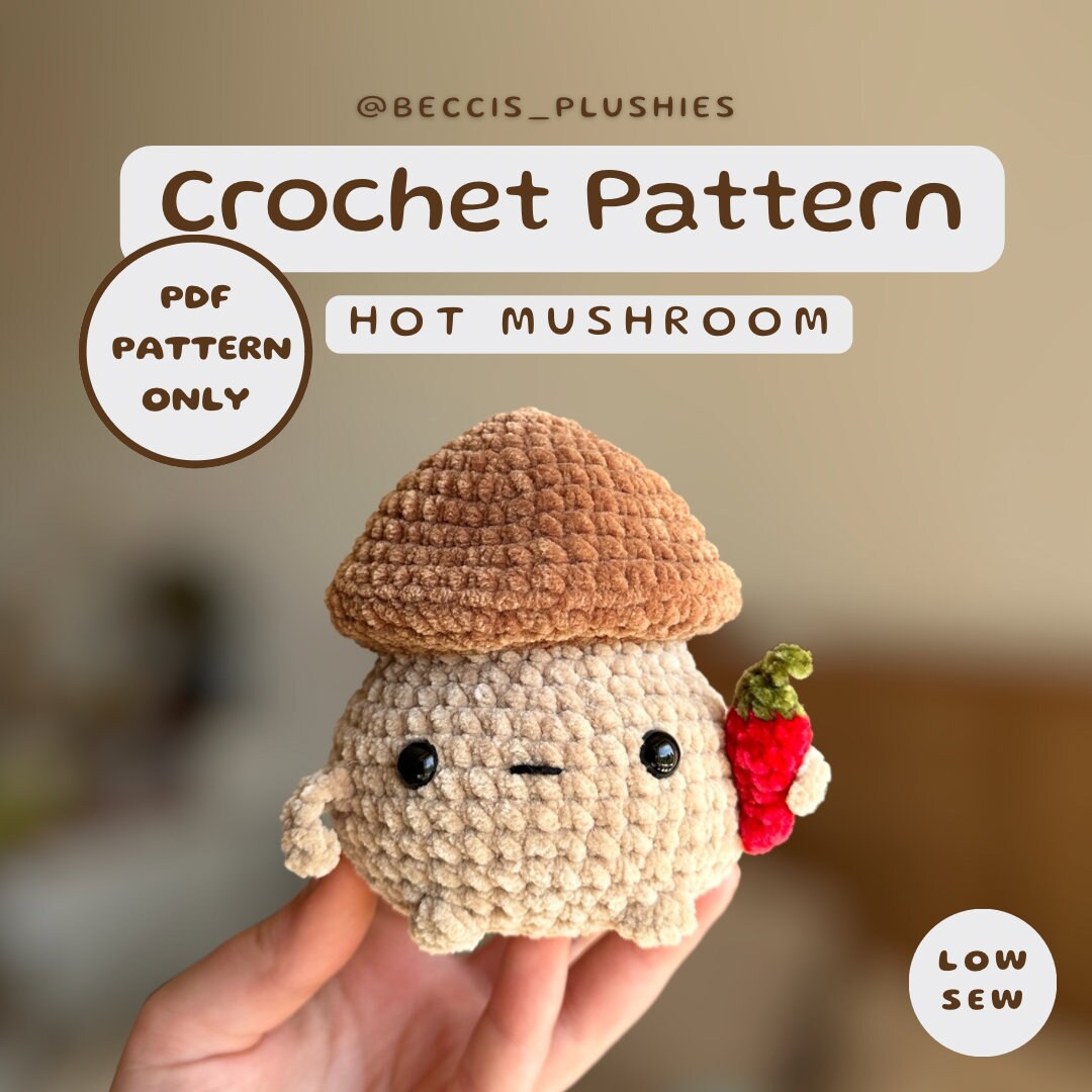 Chubby Mushroom Crochet Pattern | Barbecue Themed Mushroom Pattern - Etsy